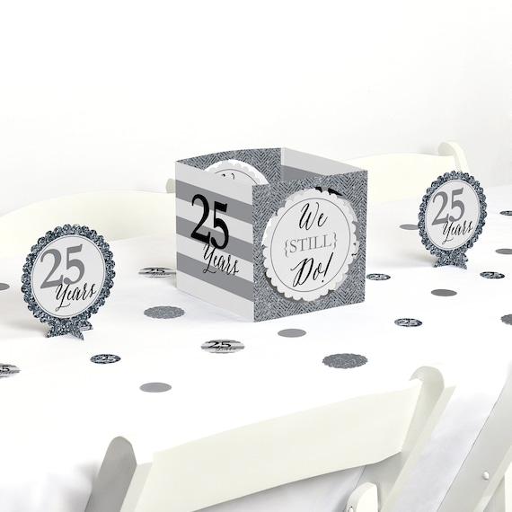25th Wedding Anniversary - Centerpiece & Table Decoration Kit - We ...