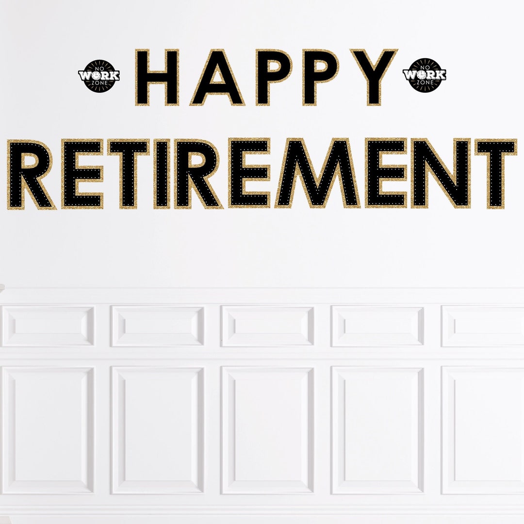 Happy Retirement - Peel and Stick Retirement Party Large Banner Wall ...