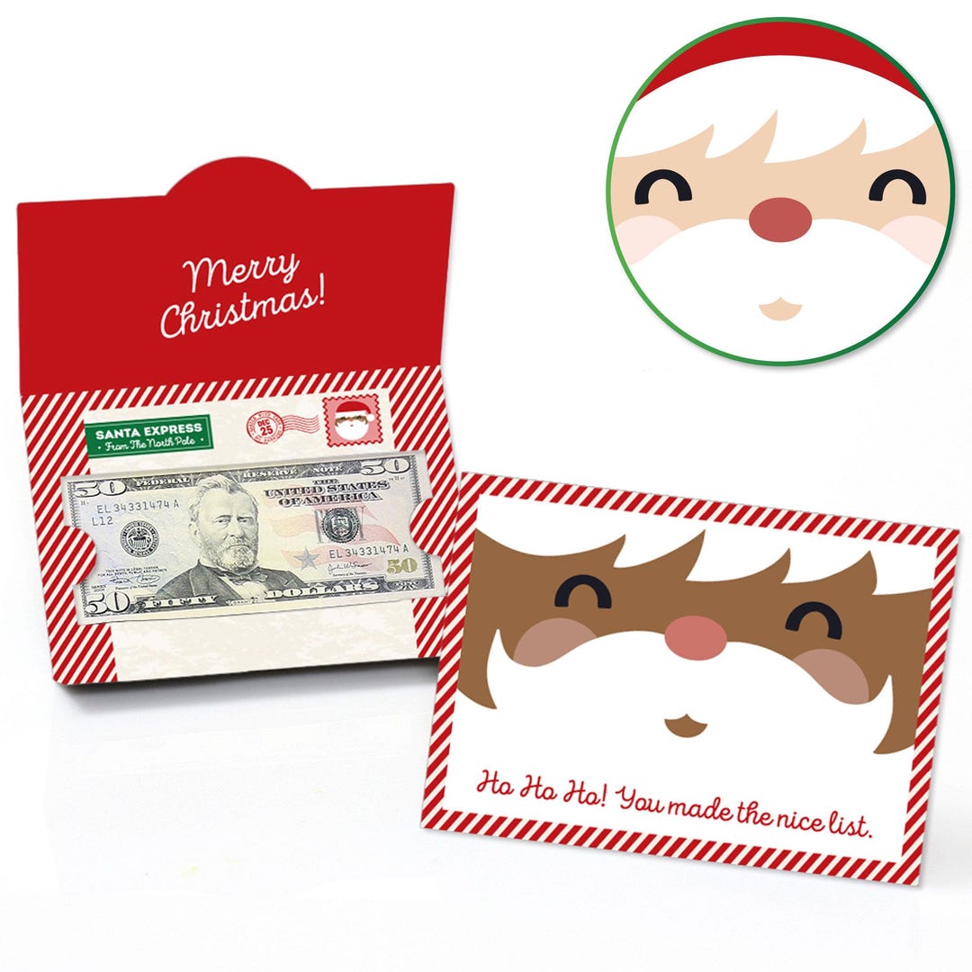 Jolly Santa Claus - Christmas Party Money and Gift Card Holder - Set of ...