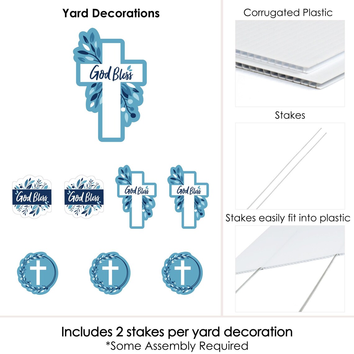 Blue Elegant Cross Yard Sign and Outdoor Lawn Decorations - Etsy