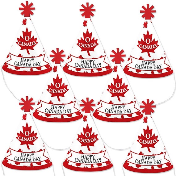 Canada Day - Mini Cone Canadian Party Hats - Small Little Party Hats ...