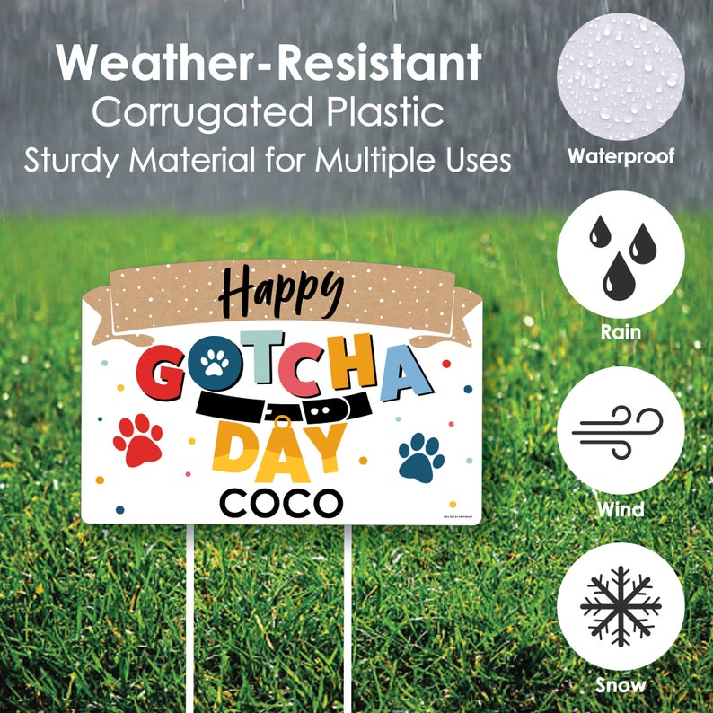 Happy Gotcha Day Dog and Cat Pet Adoption Party Yard Sign - Etsy