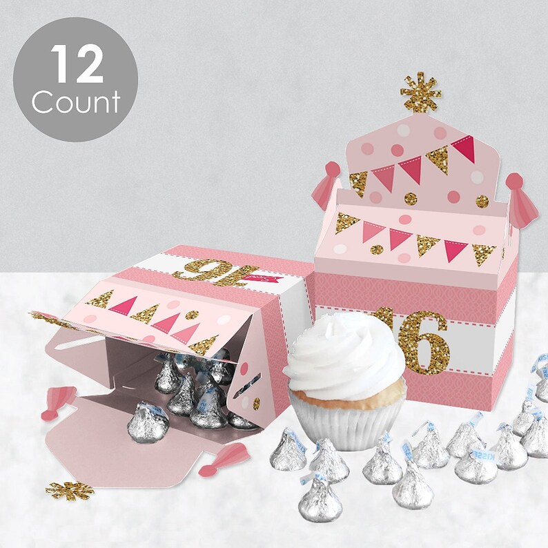 Sweet 16 Treat Box Party Favors 16th Birthday Party Goodie - Etsy