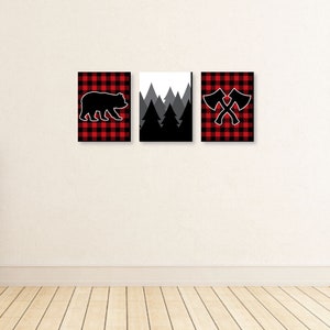 Lumberjack - Channel the Flannel - Buffalo Plaid Nursery Wall Art, Kids ...