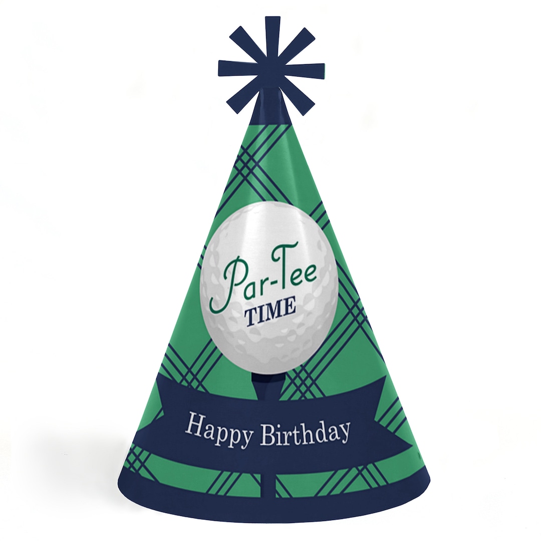 Par-tee Time - Golf Birthday Party - Cone Happy Birthday Party Hats for ...