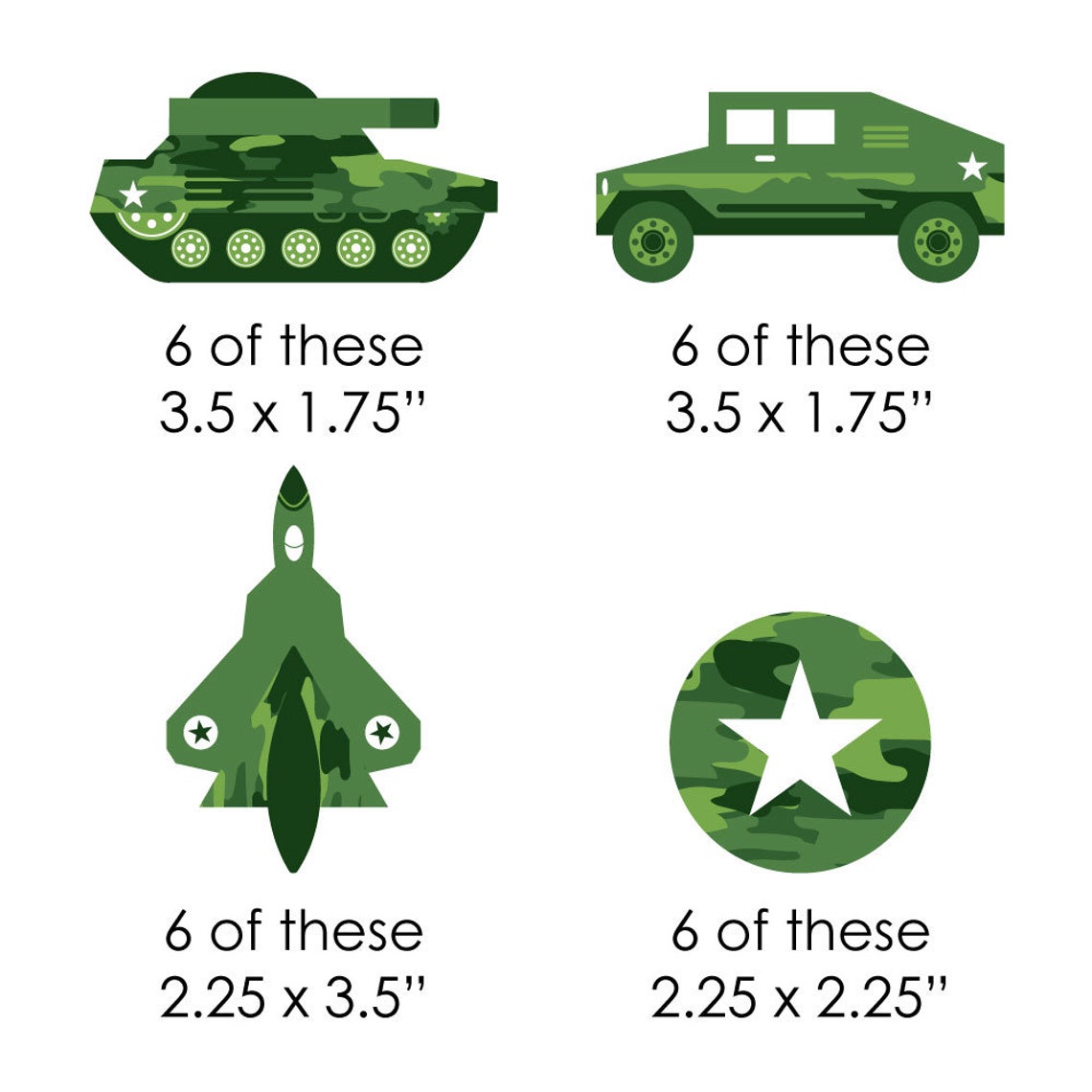 Camo Hero DIY Shaped Paper Cut Outs Army Military | Etsy