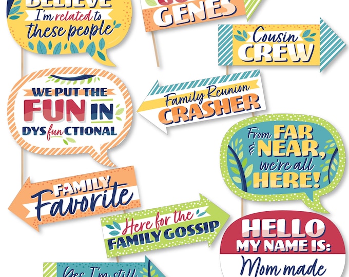 Funny Colorful Family Reunion - Family Gathering Party Photo Booth ...