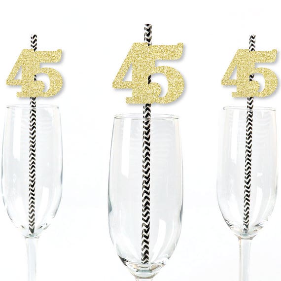 Gold Glitter 45 Party Straws No-mess Real Gold Glitter - Etsy