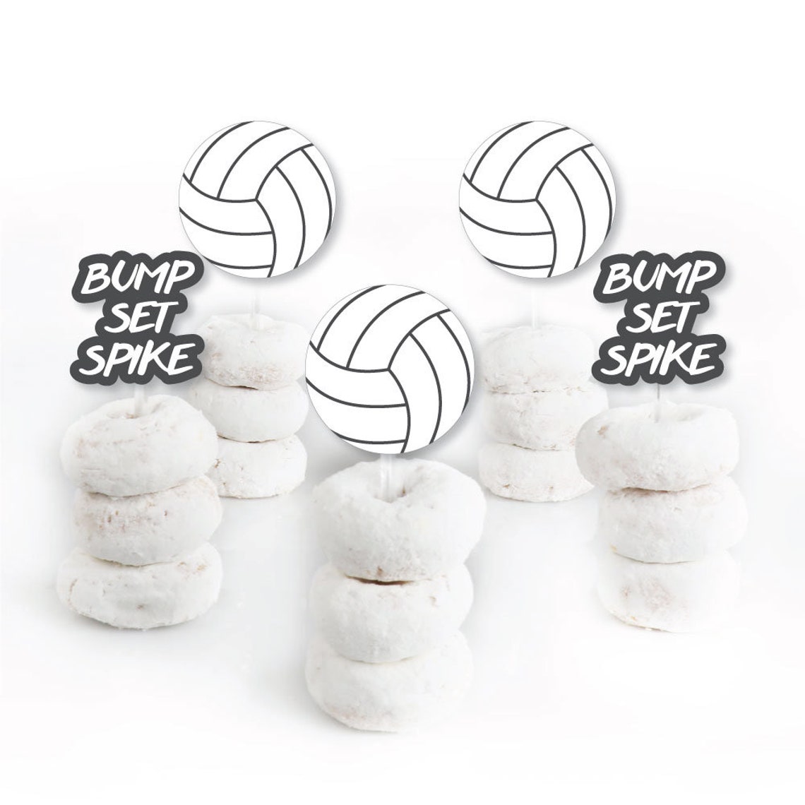 Bump Set Spike Volleyball Dessert Cupcake Toppers | Etsy