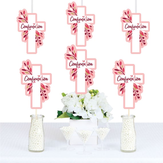 Confirmation Pink Elegant Cross - Decorations DIY Girl Religious Party ...