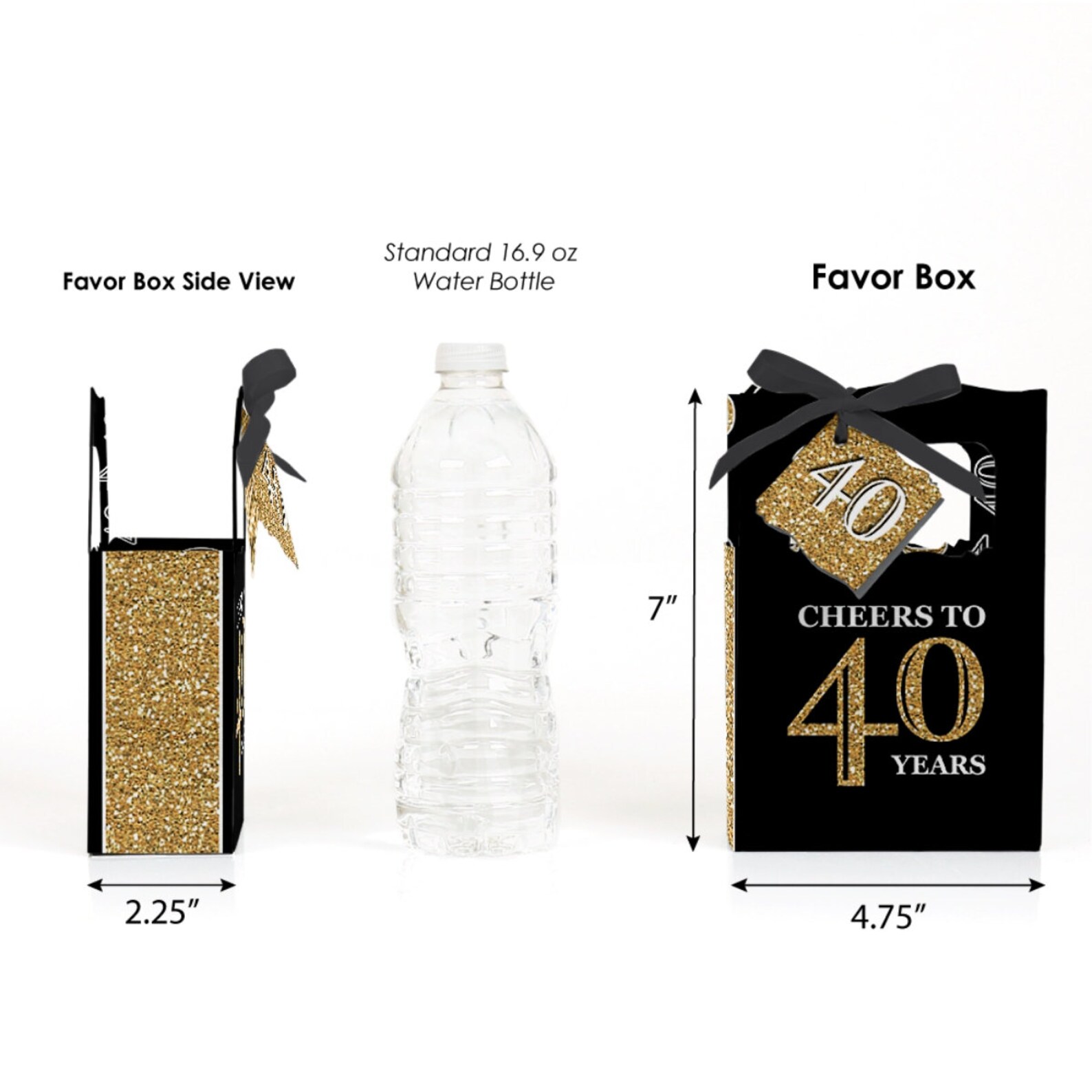 Adult 40th Birthday Gold Birthday Party Favor Boxes Set - Etsy