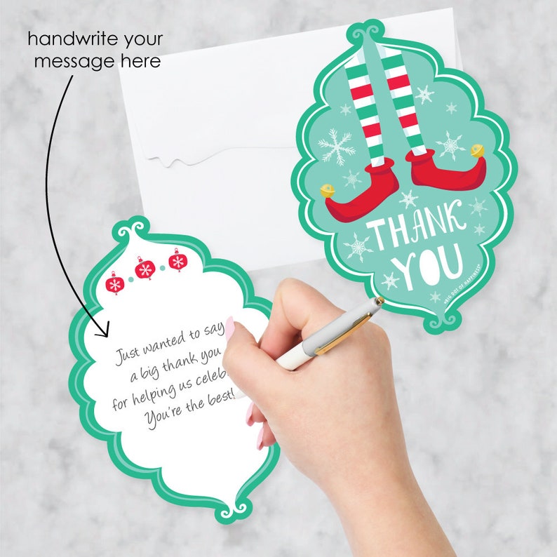 Elf Squad Shaped Thank You Cards Kids Elf Christmas and - Etsy