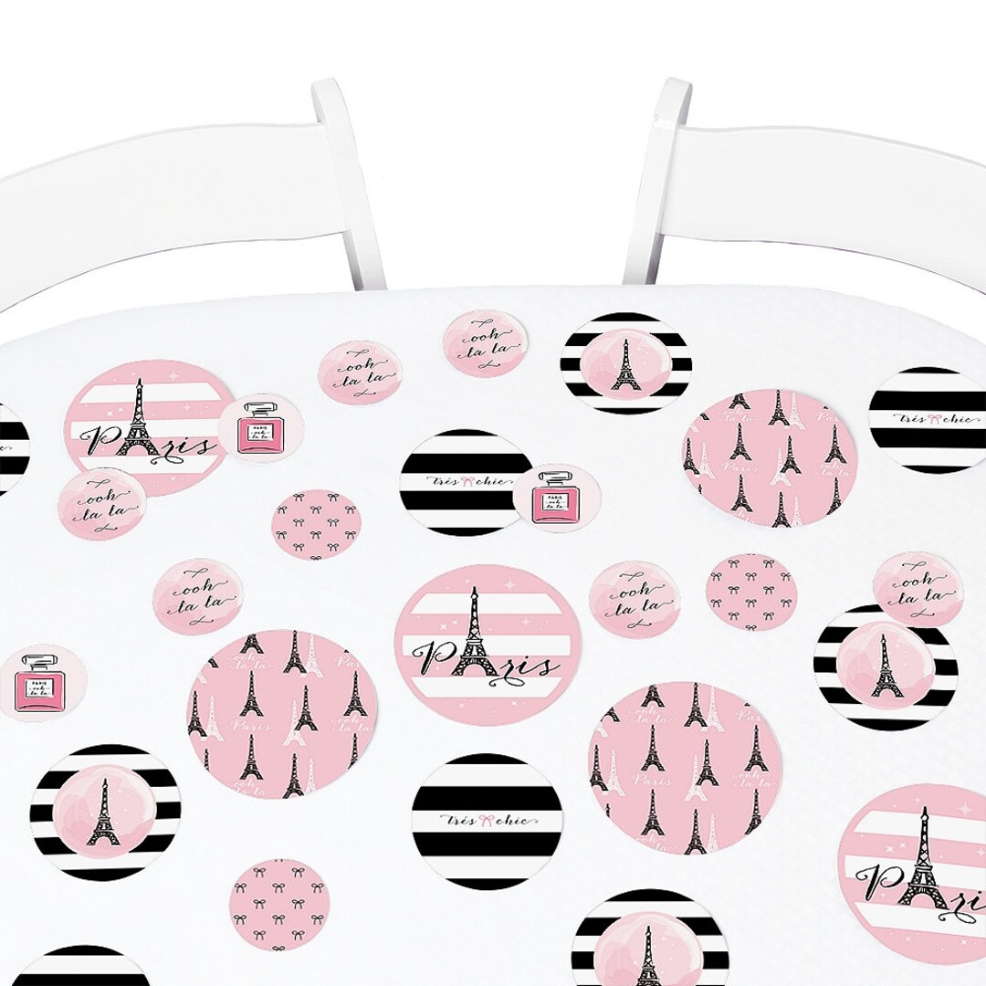 Paris - Giant Circle Confetti - Paris Themed Baby Shower or Birthday ...