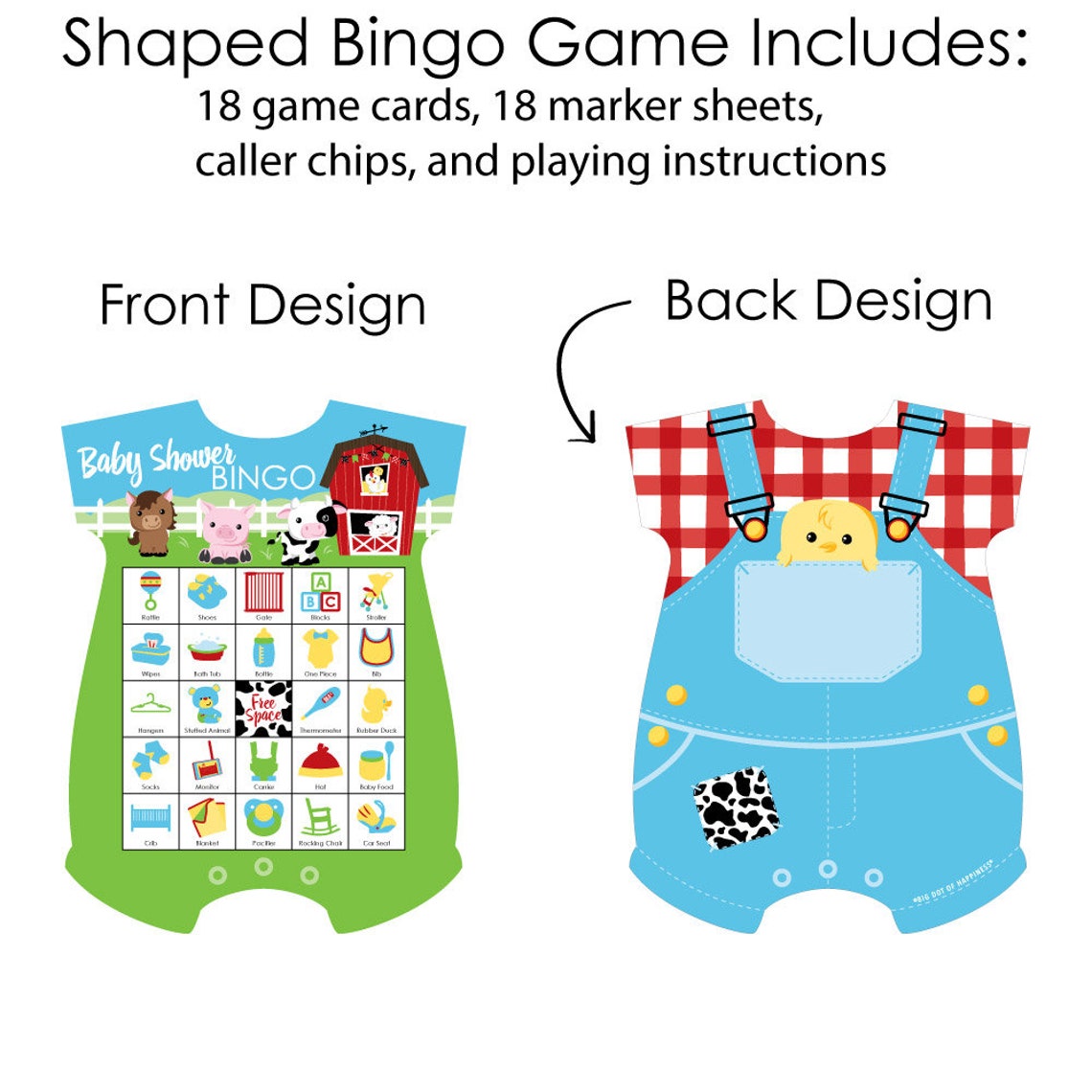 Farm Animals Picture Bingo Cards and Markers Barnyard Baby - Etsy