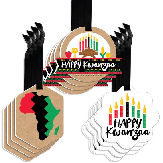 Happy Kwanzaa - Assorted African Heritage Holiday Party Favor Tags ...