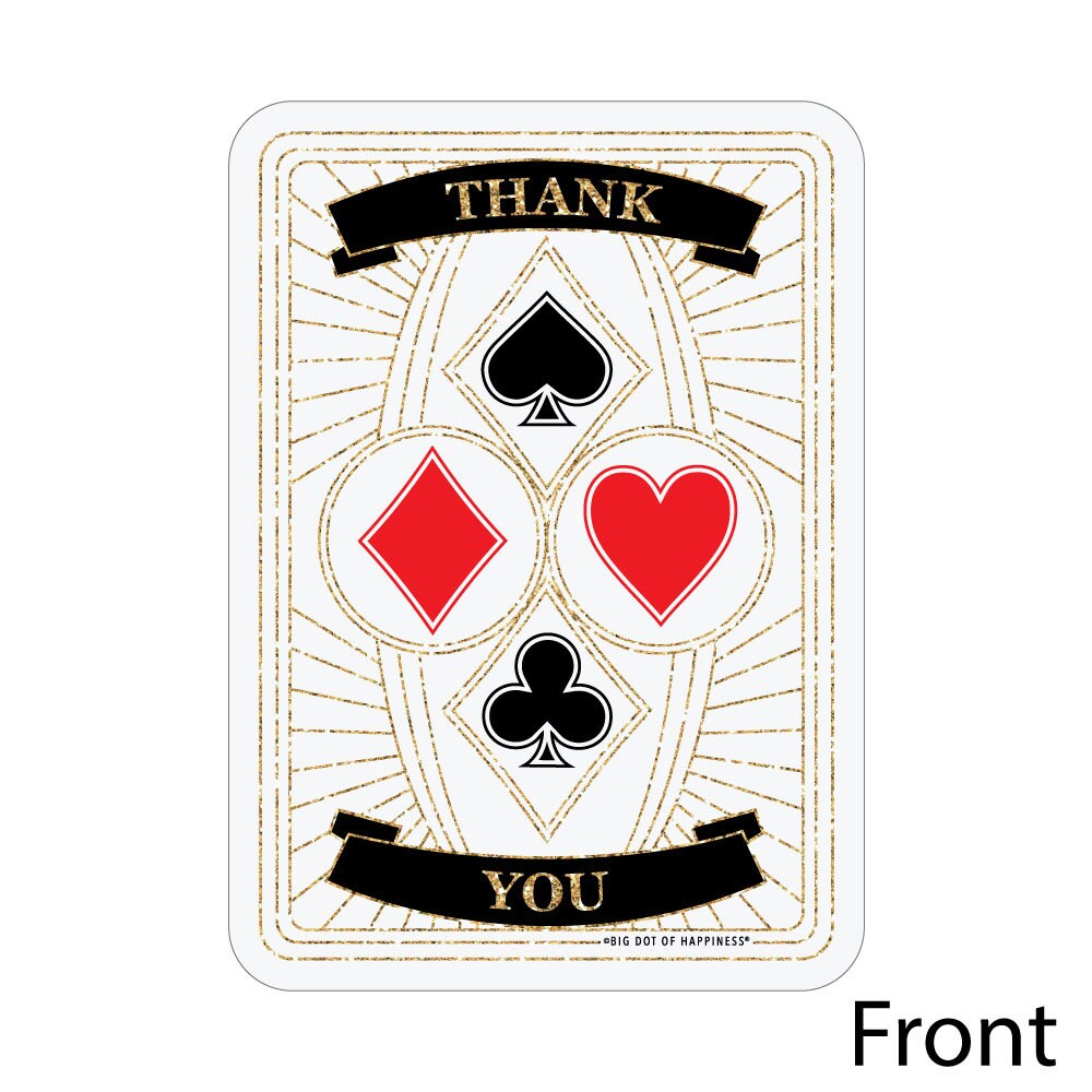 Las Vegas - Shaped Thank You Cards - Casino Party Thank You Note Cards ...