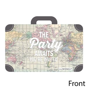 World Awaits - Shaped Fill-in Invitations - Suitcase Shaped Invitation ...