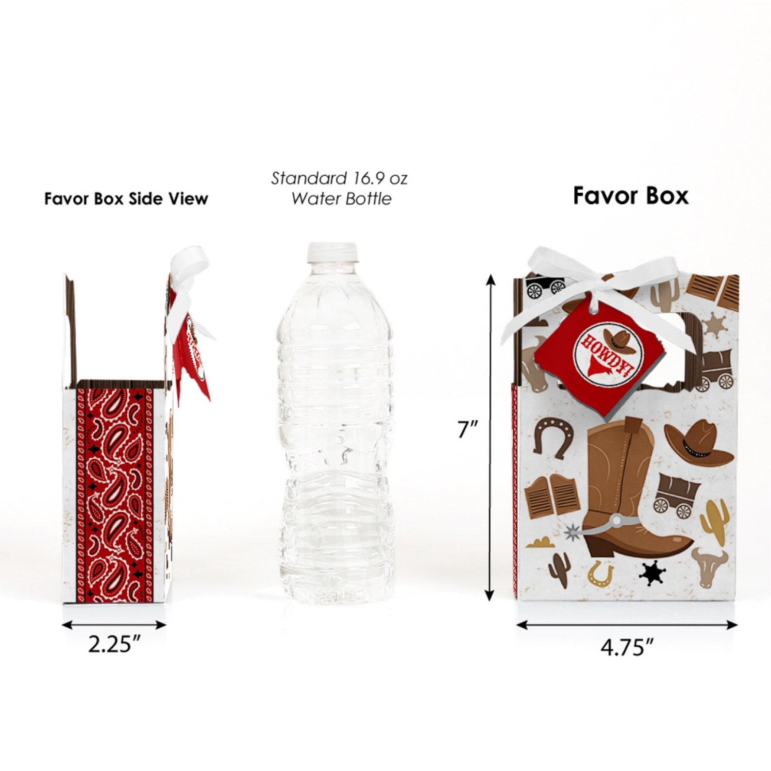 Western Hoedown Wild West Cowboy Party Favor Boxes Set of - Etsy