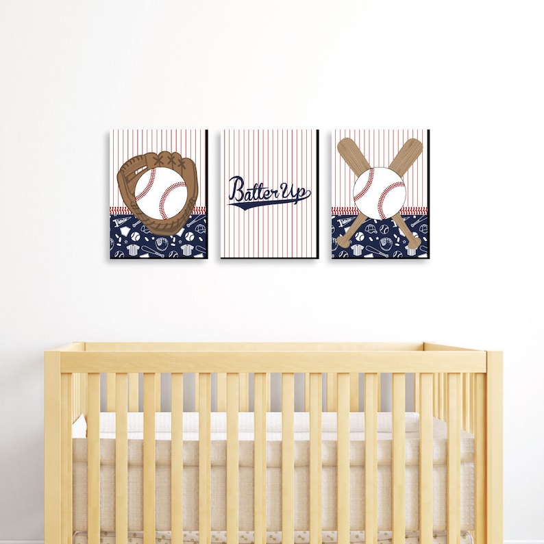 Batter up Baseball Sports Themed Nursery Wall Art Kids - Etsy