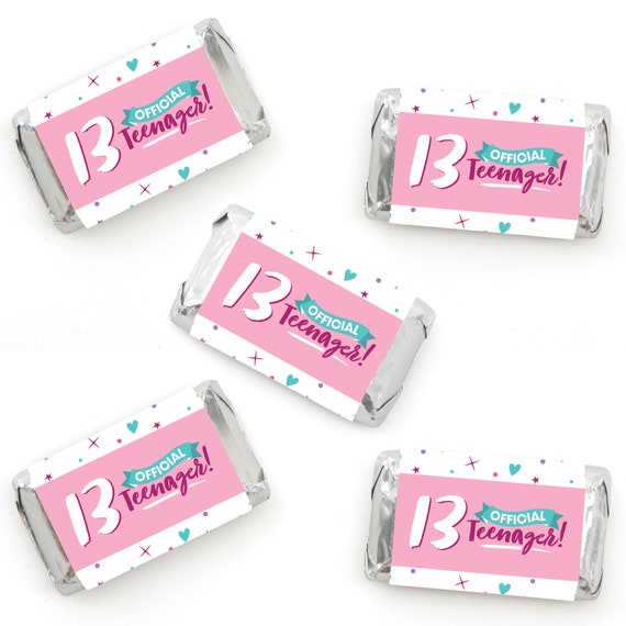 Girl 13th Birthday - Mini Candy Bar Wrapper Stickers - Official ...