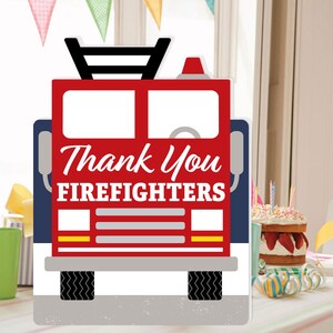Thank You Firefighters - First Responders Appreciation Big Greeting ...
