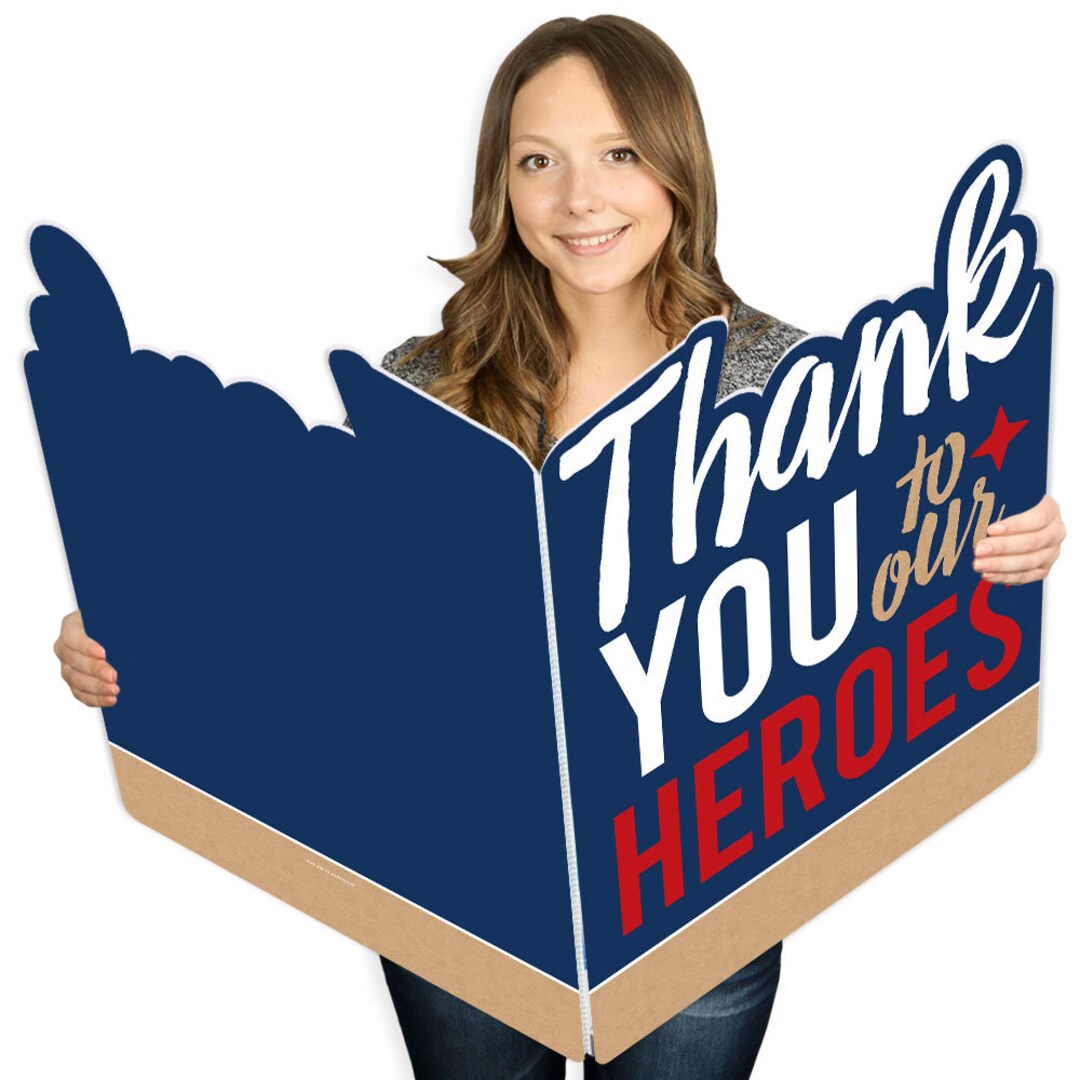 Thank You to Our Heroes - Appreciation Big Greeting Card - Giant Shaped ...