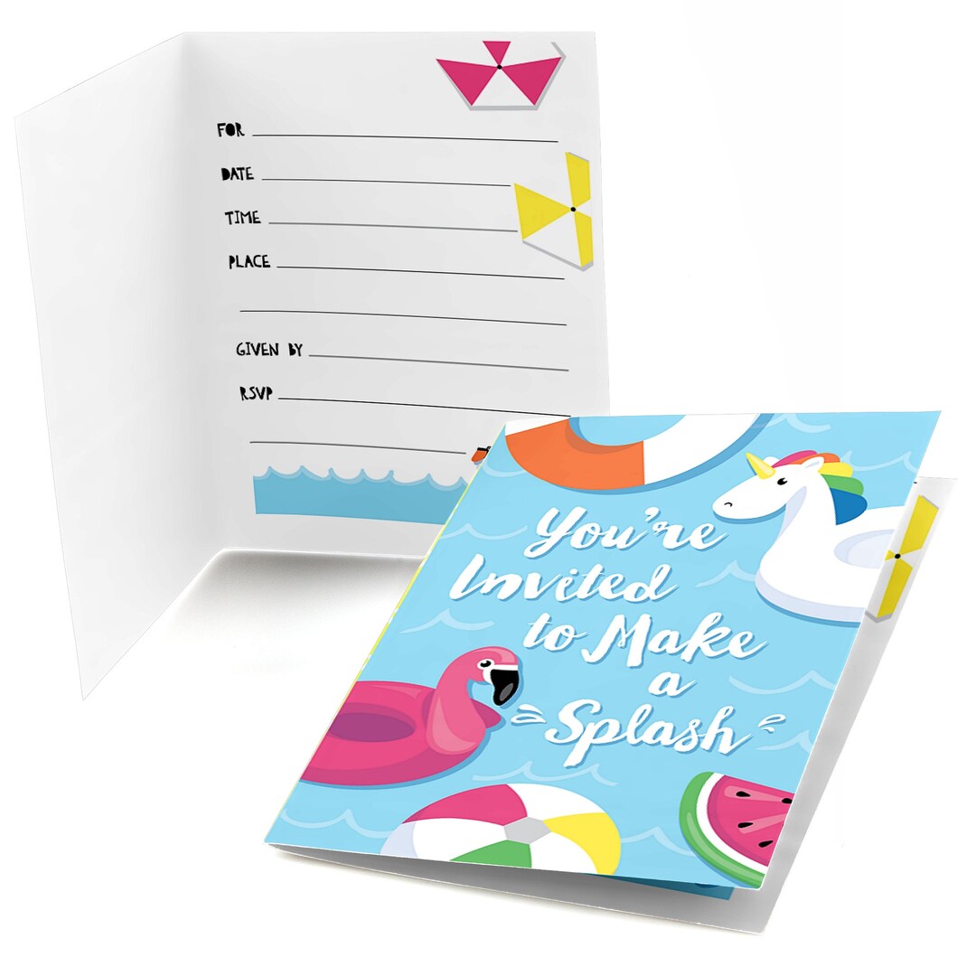 Make A Splash - Pool Party - Fill in Invites - Summer Swimming Baby ...