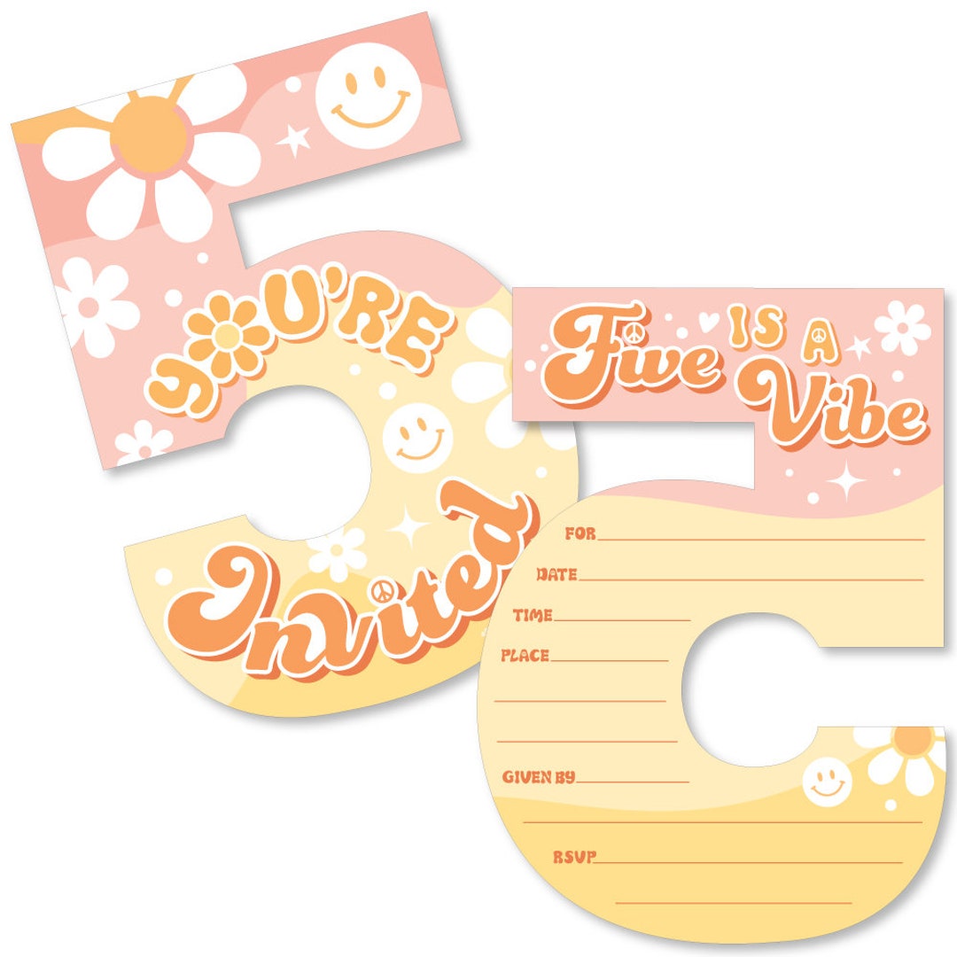 Five is a Vibe - Shaped Fill-in Invitations - Boho Hippie Fifth ...