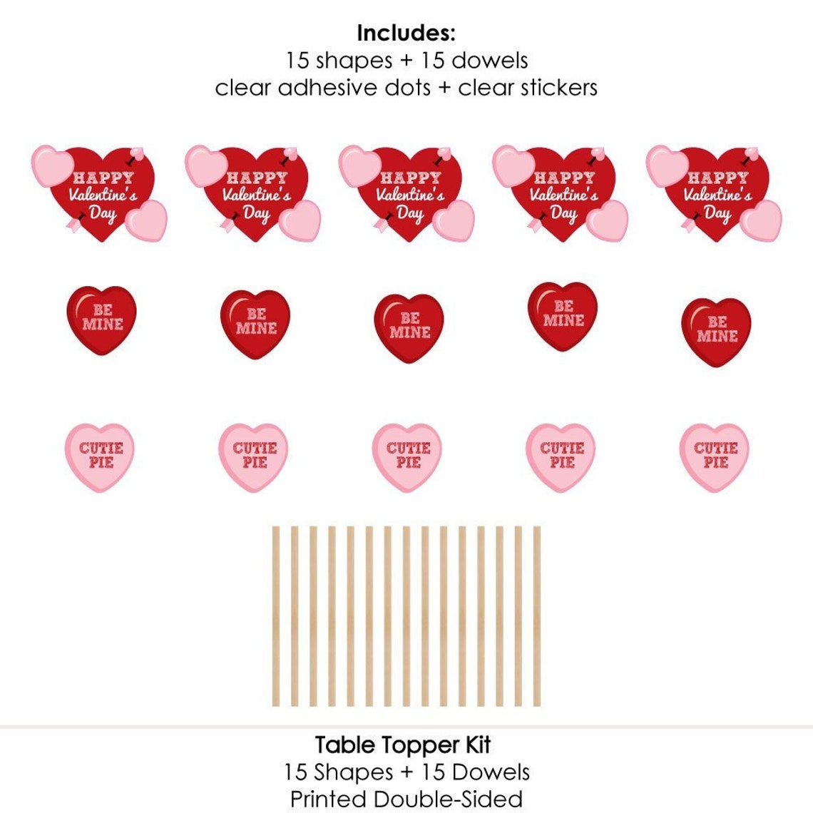 Conversation Hearts Centerpiece Sticks Valentine's Day | Etsy