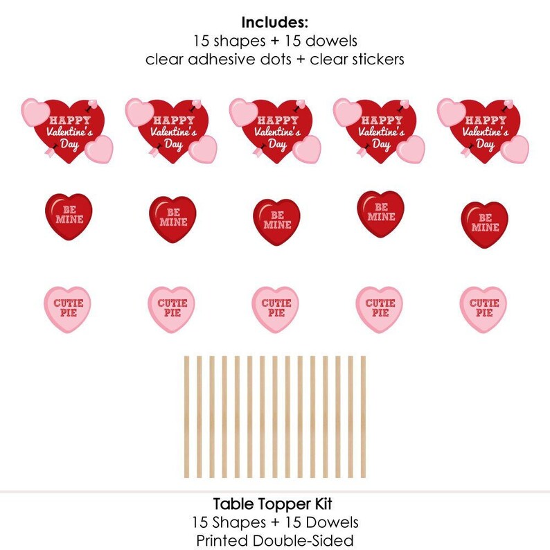 Conversation Hearts Centerpiece Sticks Valentine's Day | Etsy