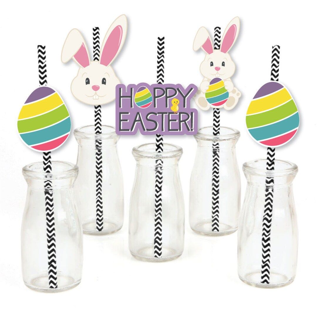 Easter - Paper Straw Décor - Easter Table Decorations - Hippity Hoppity ...