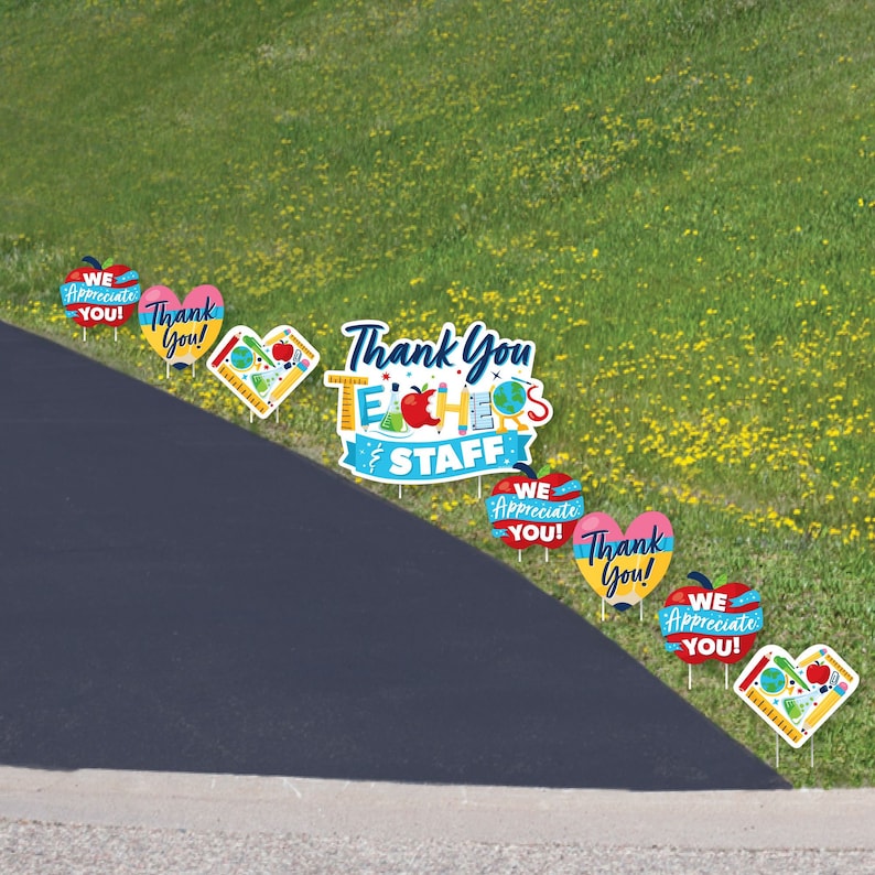 Thank You Teachers Yard Sign and Outdoor Lawn Decorations - Etsy