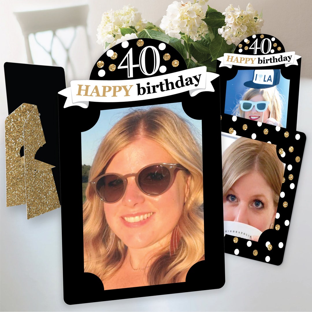 Adult 40th Birthday - Gold - Birthday Party 4x6 Picture Display - Paper ...