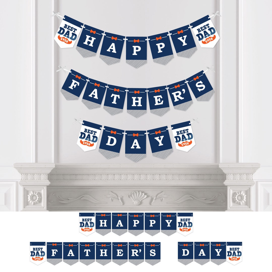 Happy Father's Day - We Love Dad Party Bunting Banner - Party ...