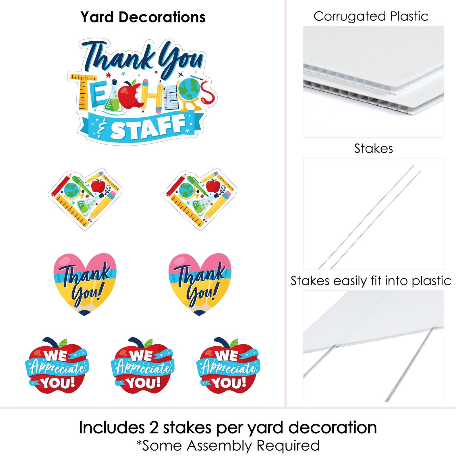 Thank You Teachers - Yard Sign and Outdoor Lawn Decorations - Teacher ...