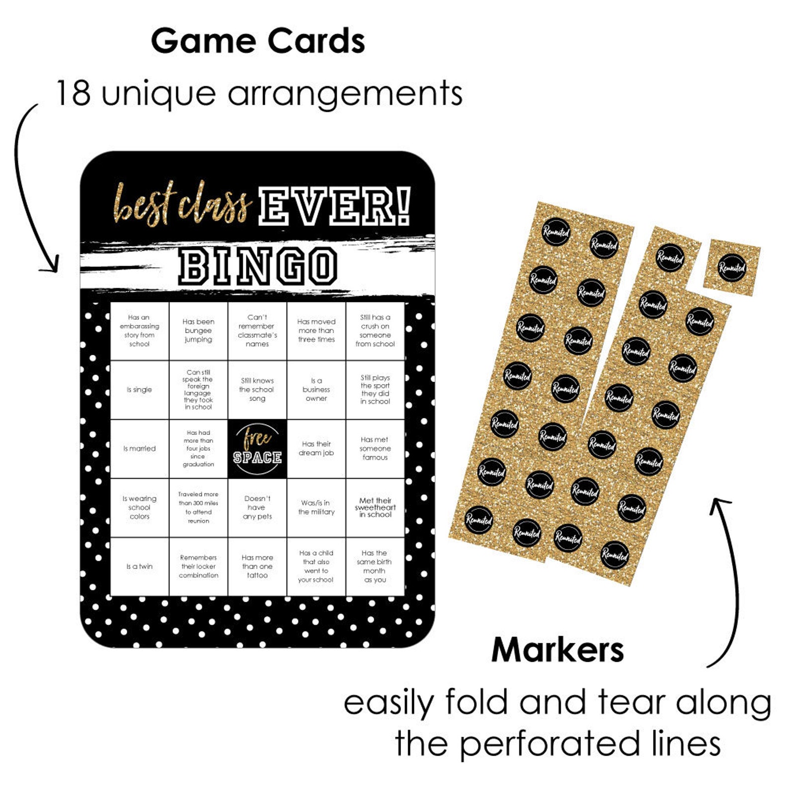 Reunited Classmate Bingo Cards and Markers School Class - Etsy