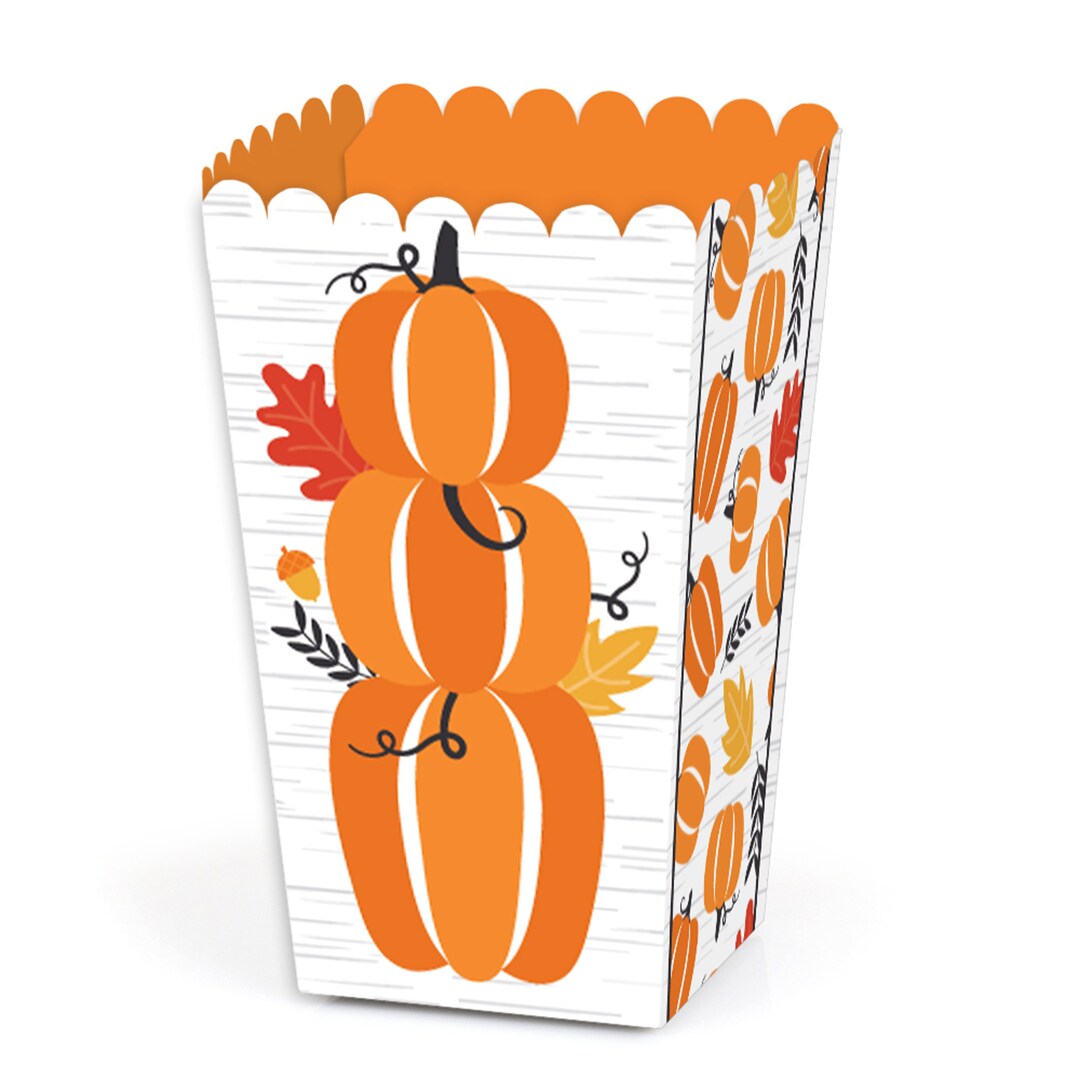 Fall Pumpkin - Halloween or Thanksgiving Party Favor Popcorn Treat ...