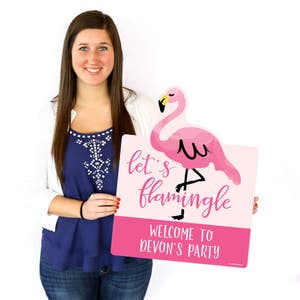 Pink Flamingo Welcome Yard Sign - Birthday, Baby or Bridal Event ...