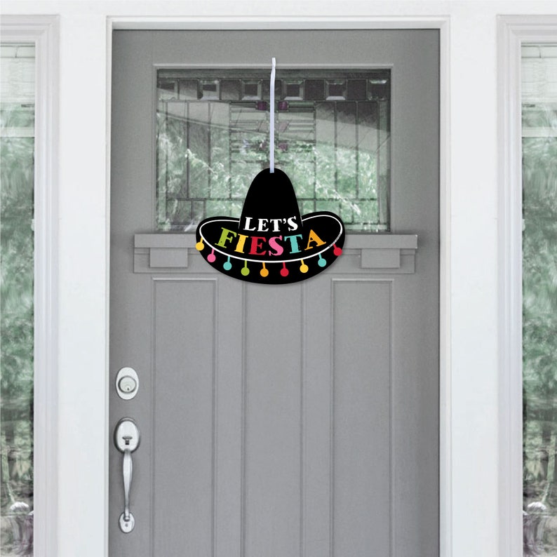 Let’s Fiesta - Hanging Porch Mexican Fiesta Outdoor Decorations - Front ...