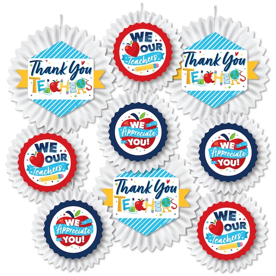 Thank You Teachers - Hanging Teacher Appreciation Tissue Decoration Kit ...