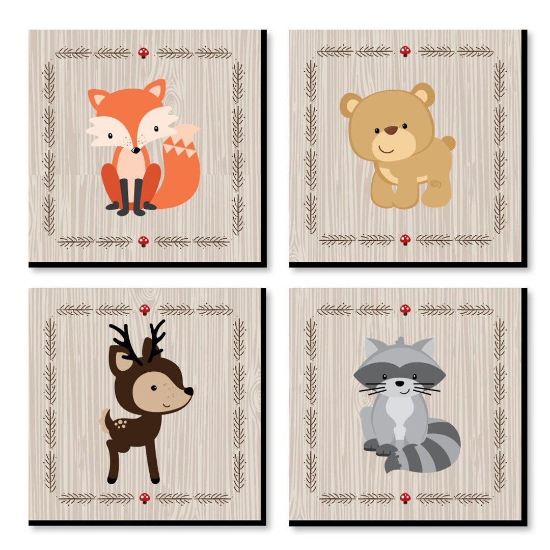 Woodland Creatures - Nursery Décor - 11” X 11” Nursery Wall Art - Baby ...