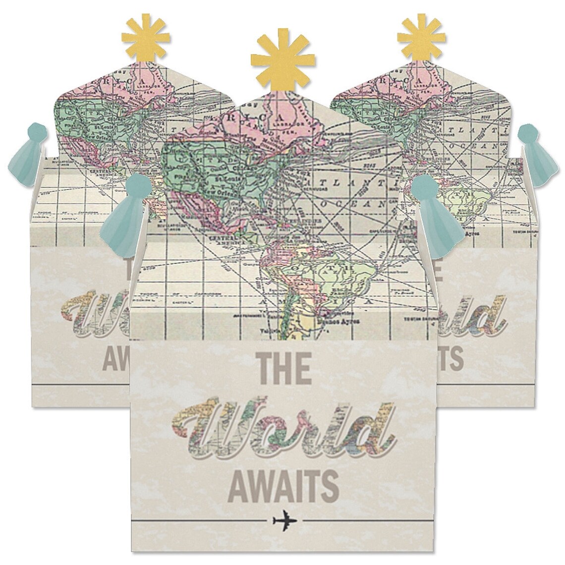 World Awaits - Treat Box Party Favors - Travel Themed Party Goodie ...