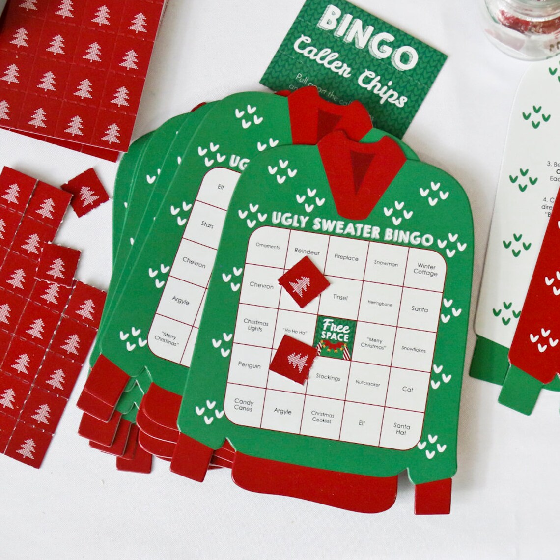 Ugly Sweater Bar Bingo Cards and Markers Holiday and - Etsy