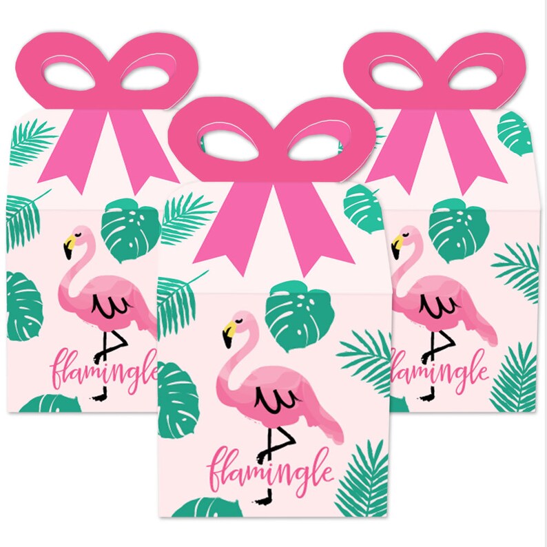 Pink Flamingo - Party Like a Pineapple - Square Favor Gift Boxes ...