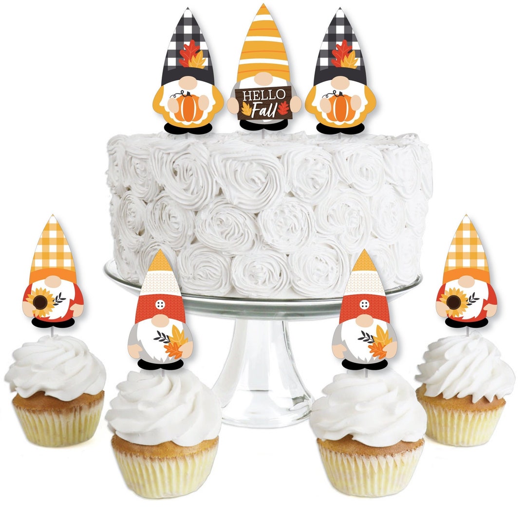 Fall Gnomes - Dessert Cupcake Toppers - Autumn Harvest Party Clear ...