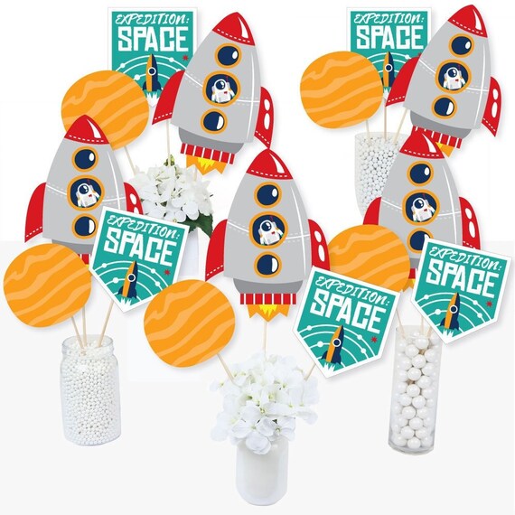 Blast Off to Outer Space - Centerpiece Sticks - Rocket Ship Baby Shower ...