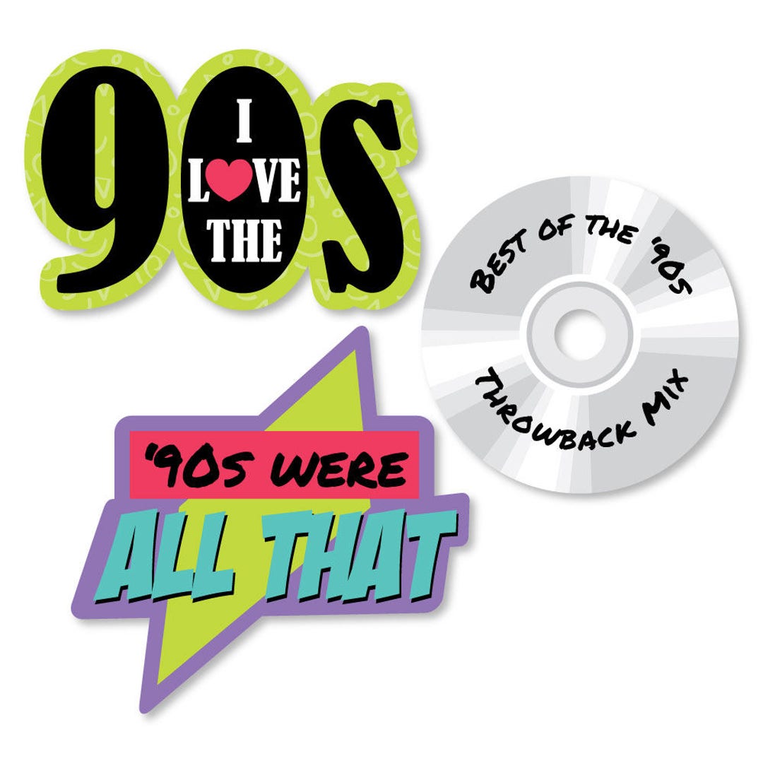 90's Throwback - DIY Shaped 1990s Party Cut-outs - 24 Ct - Totally ...