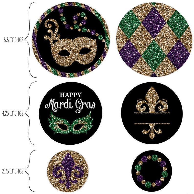 Mardi Gras Giant Circle Confetti Masquerade Party | Etsy