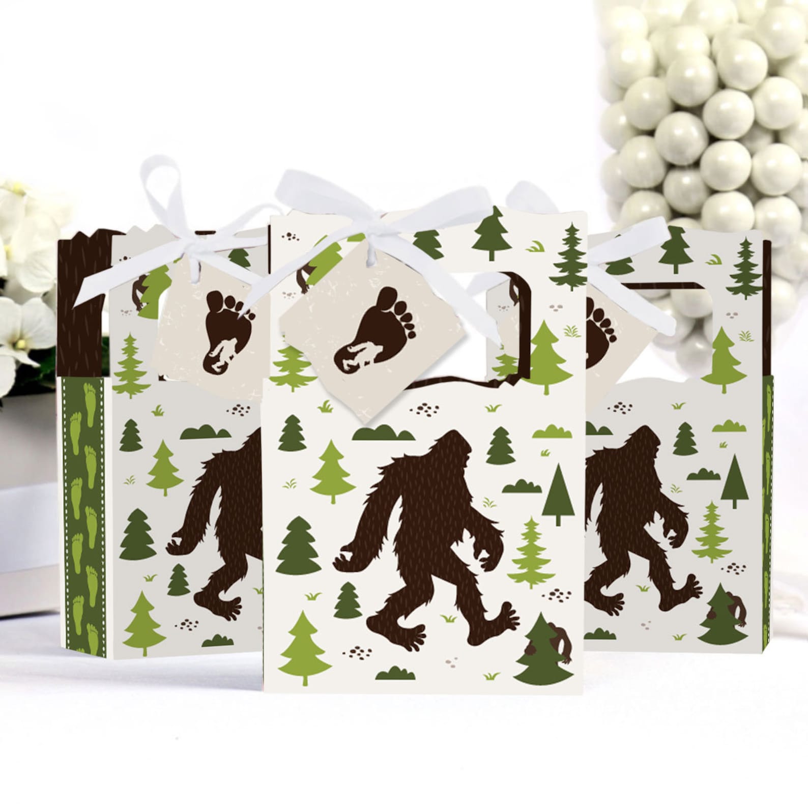 Sasquatch Crossing - Bigfoot Party or Birthday Party Favor Boxes - Set ...