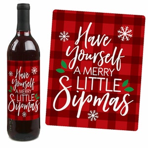 Merry Little Christmas Tree - Wine Bottle Labels - Red Truck and Car ...